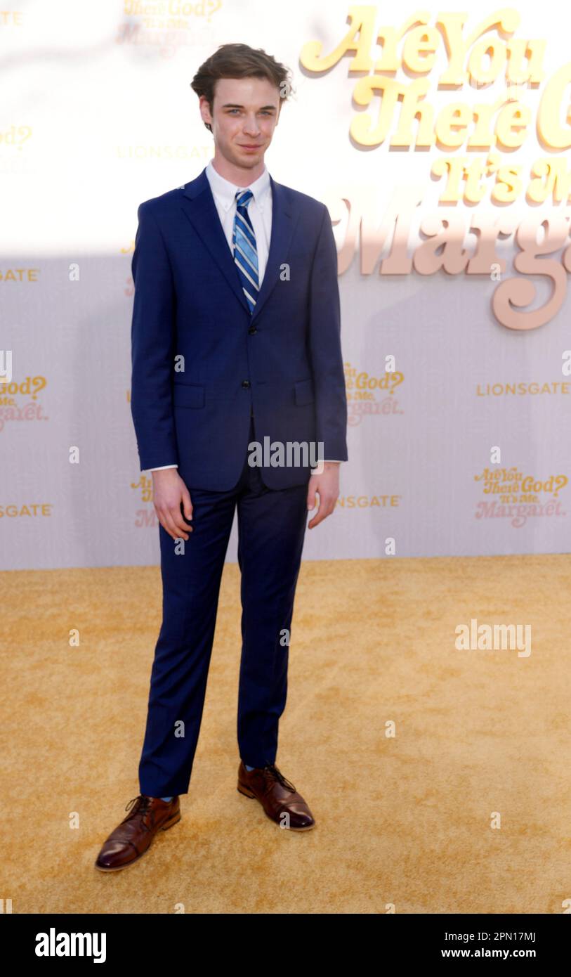 Cooper Herrett poses at the premiere of the film "Are You There God? It ...