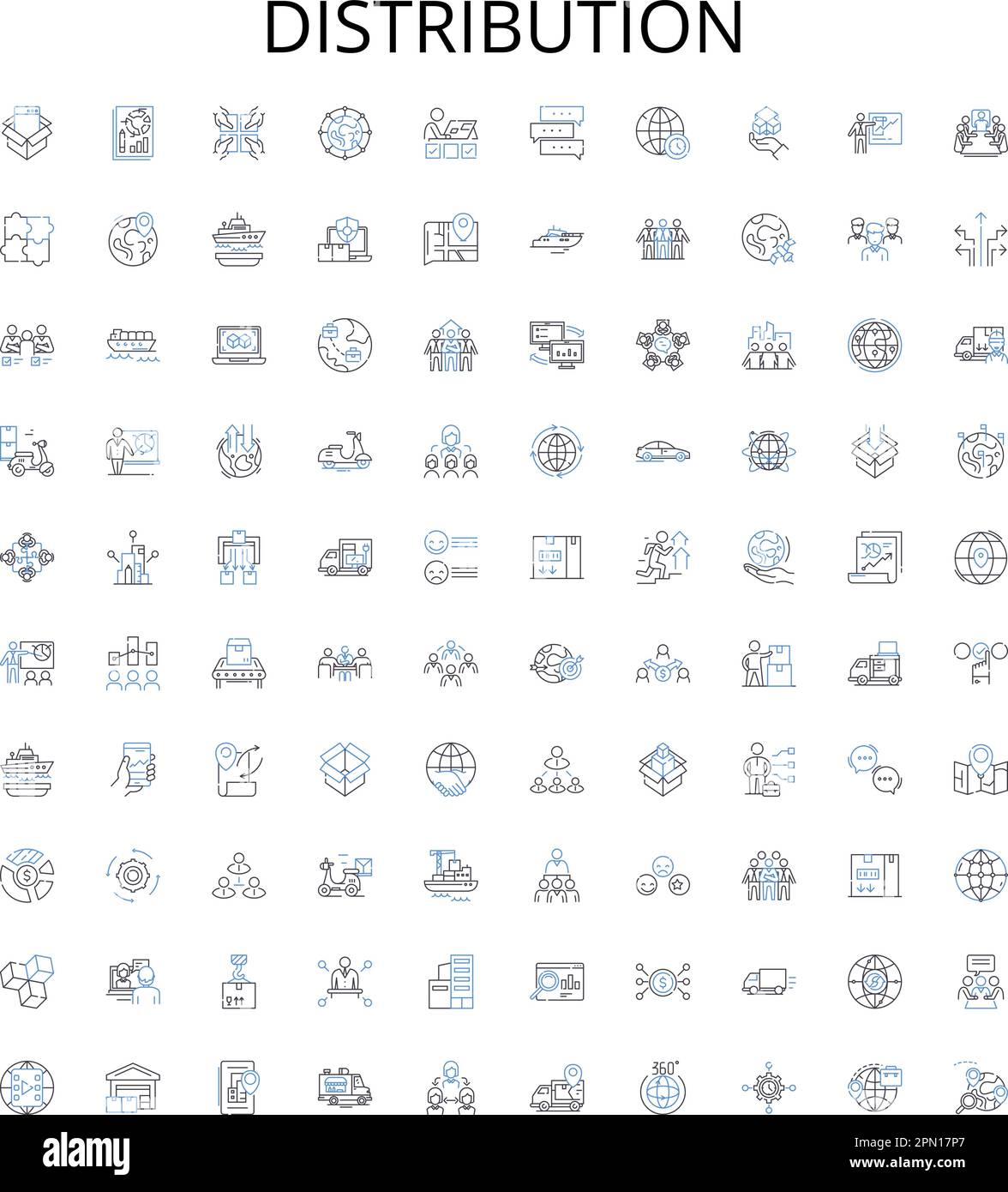 Distribution outline icons collection. Distribution, Spread, Allocation ...