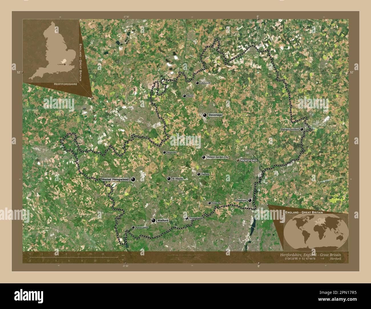 Hertfordshire, administrative county of England - Great Britain. Low ...