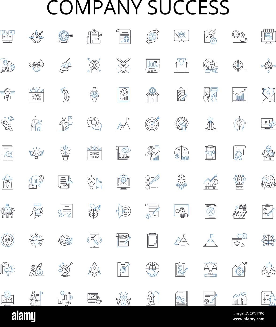Company success outline icons collection. Profitability, Profits ...