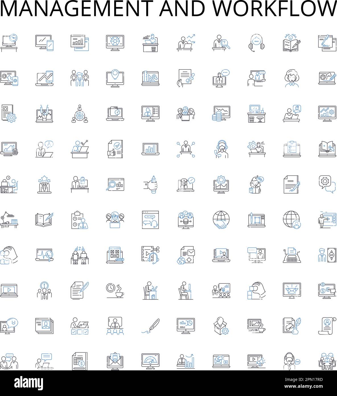 Management and workflow outline icons collection. Workflow, Management ...