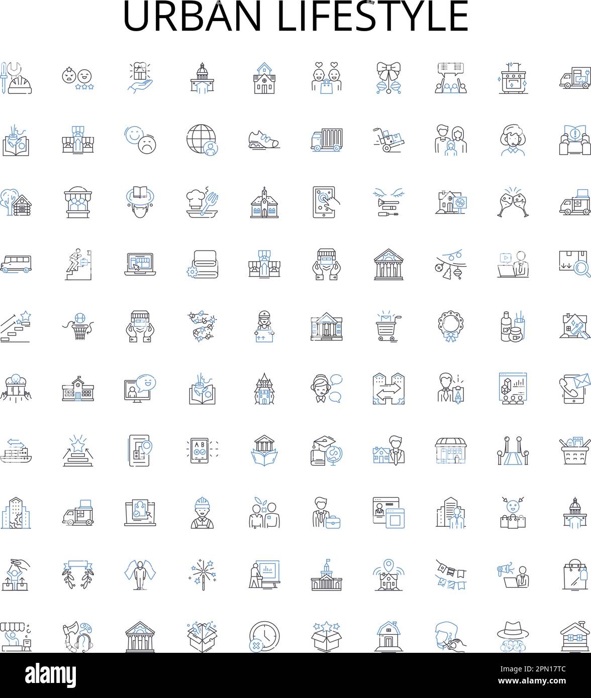 Urban lifestyle outline icons collection. Urban, lifestyle, city ...