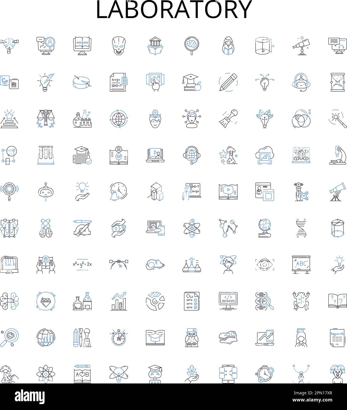 Laboratory outline icons collection. Lab, Test, Experiment, Research ...