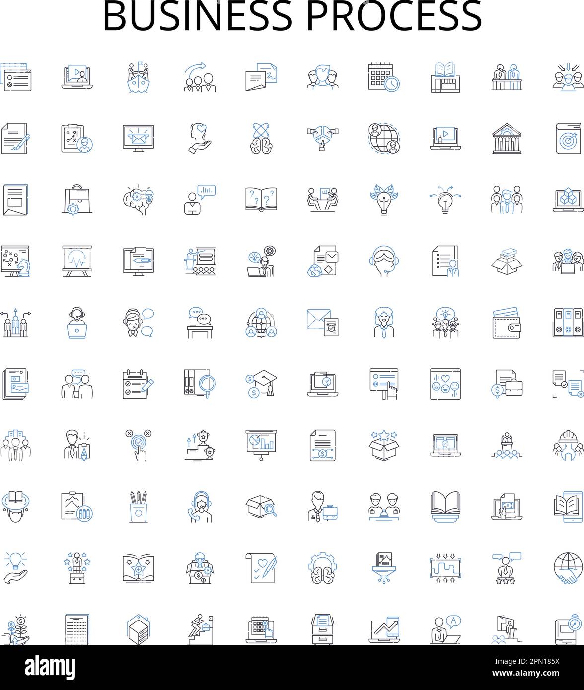 Business process outline icons collection. Processes, Business ...