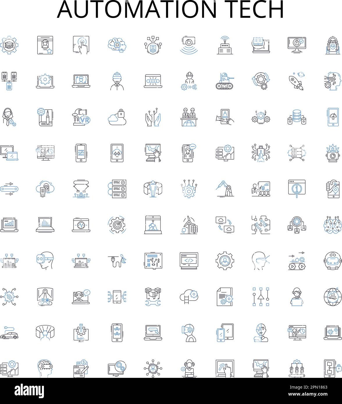 Automation tech outline icons collection. Automation, Technology ... Automation tech outline icons collection. Automation, Technology ...