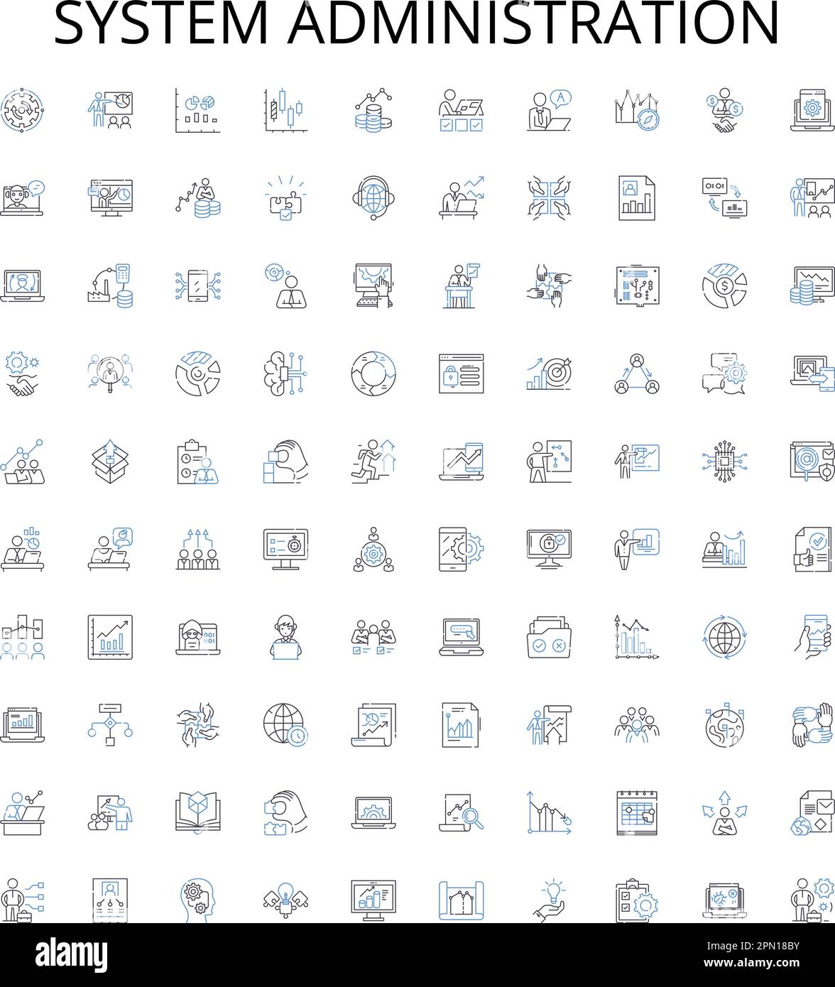 System administration outline icons collection. Administration, System ...