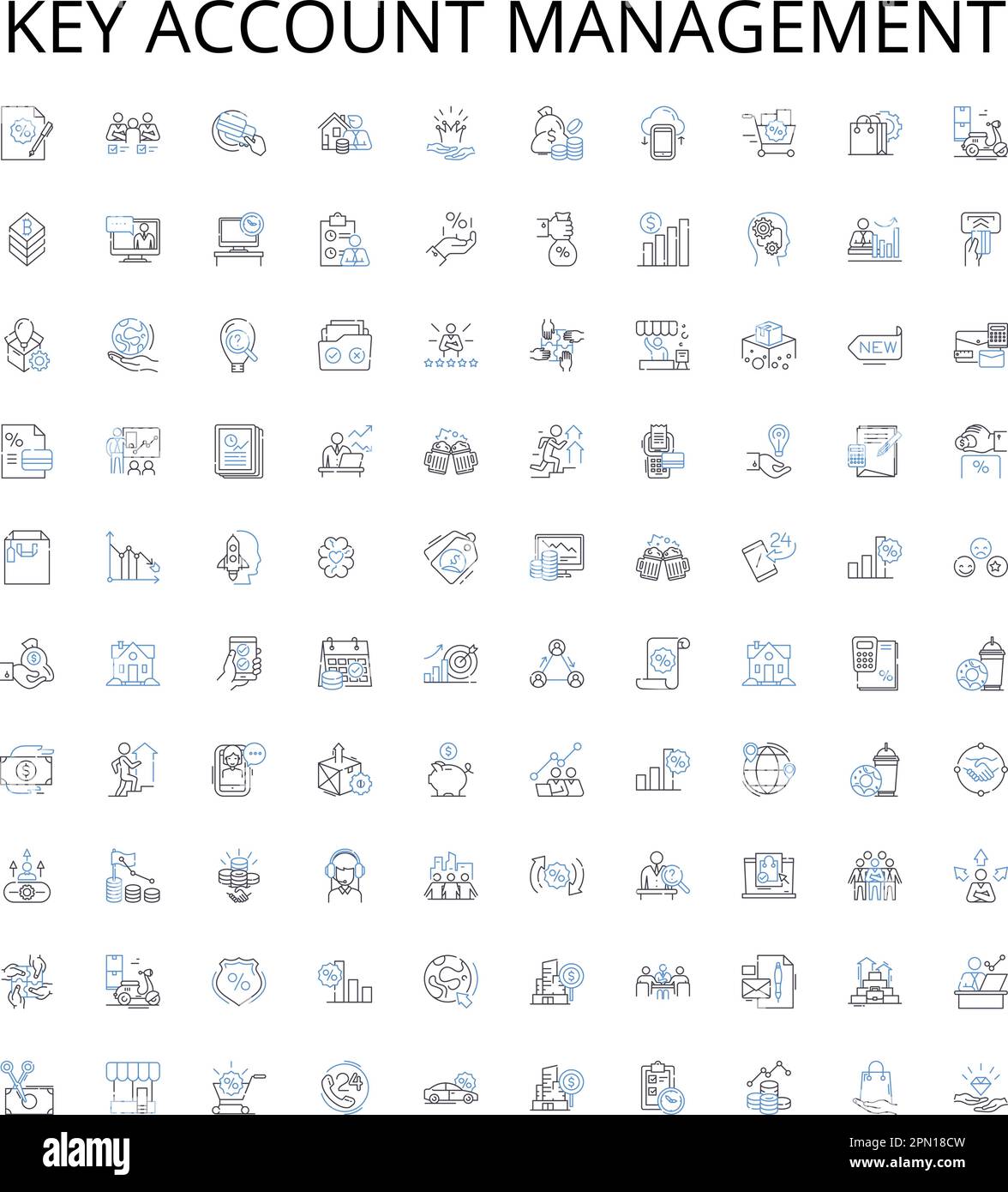 Key account management outline icons collection. Key, Account ...