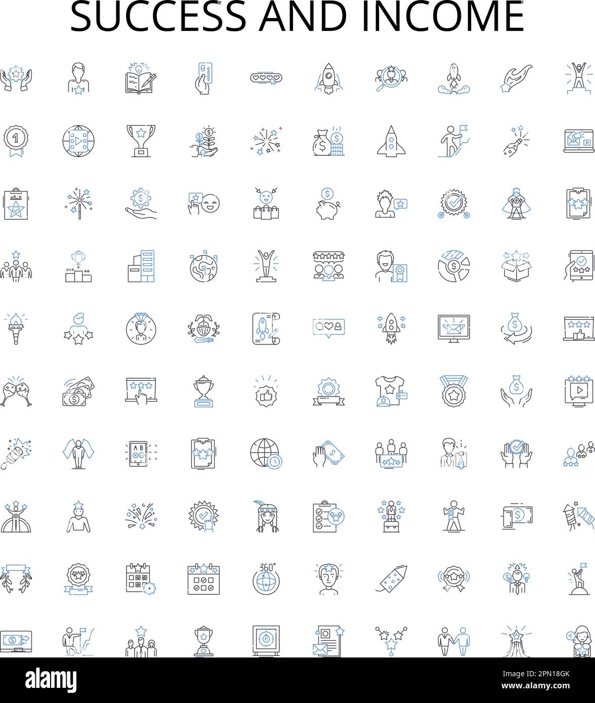Success and income outline icons collection. Income, Success ...