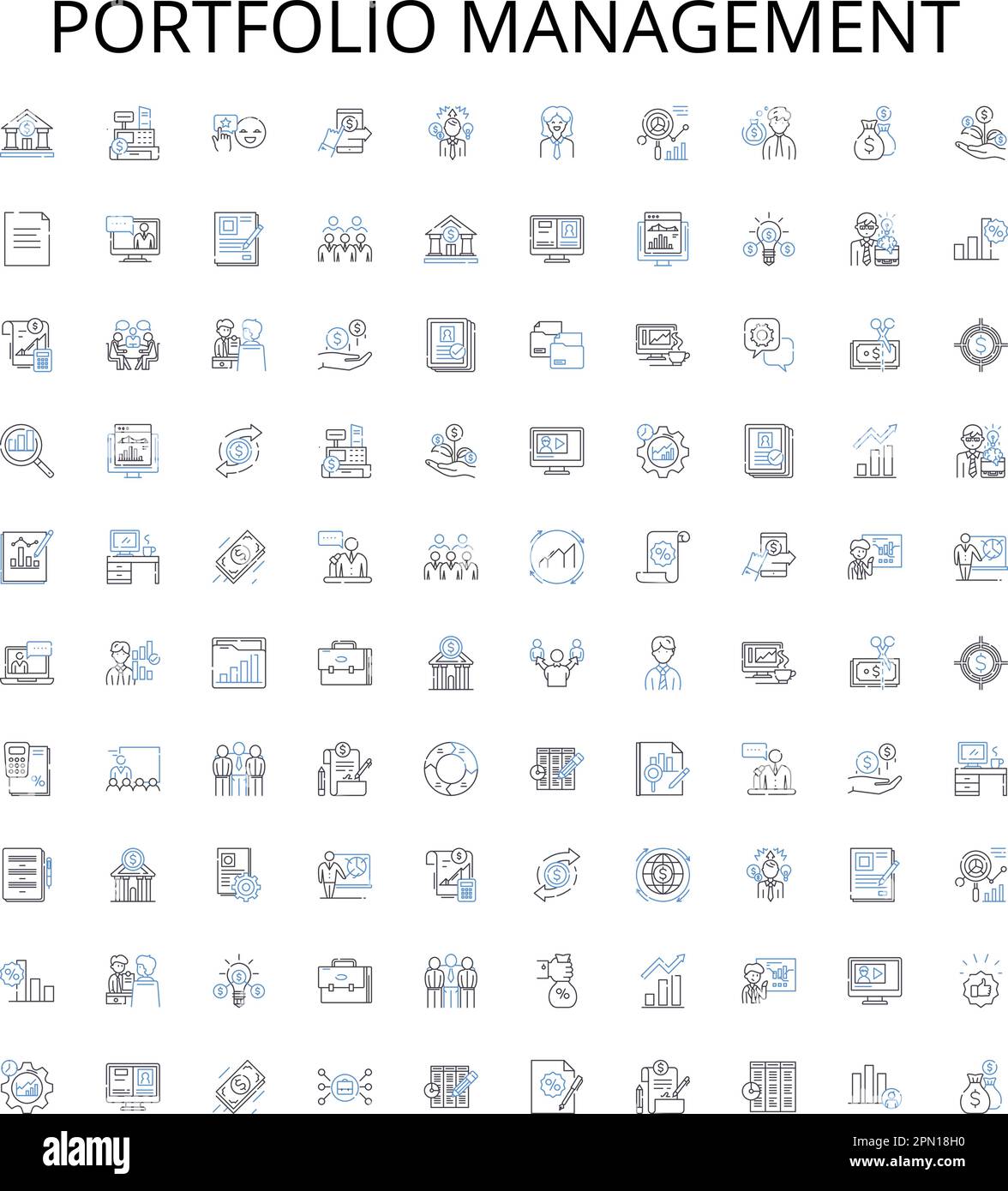 portfolio management outline icons collection. Portfolio, Management ...