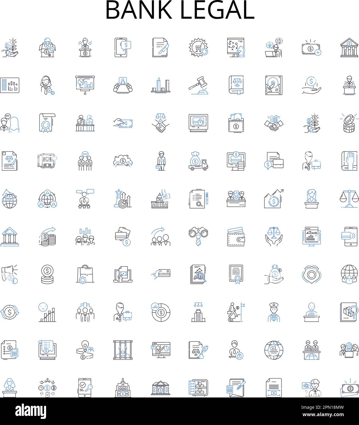 Bank legal outline icons collection. Bank, Legal, Contract, Finance ...