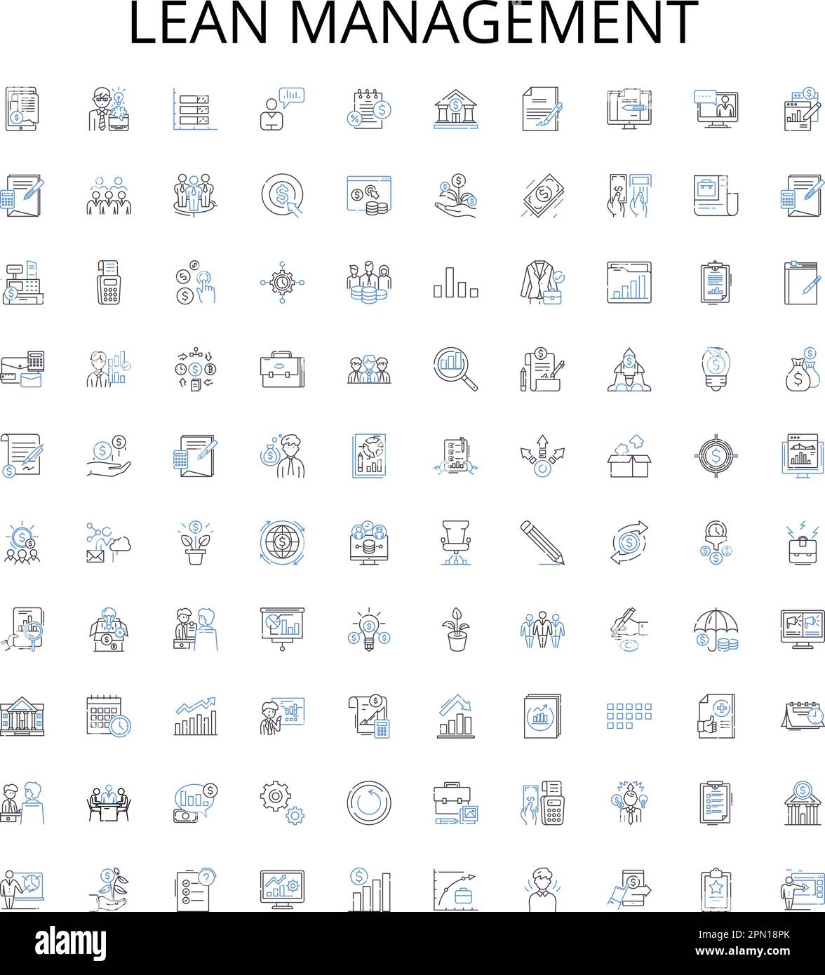 Lean Management Outline Icons Collection Lean Management Efficiency