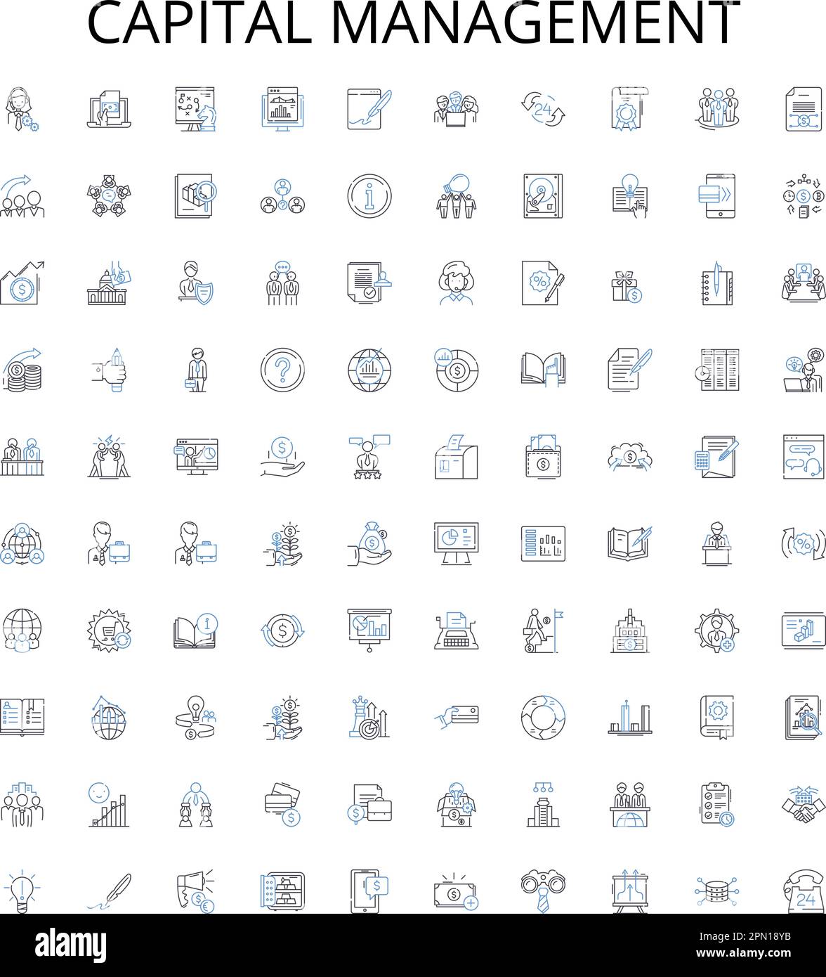 Capital management outline icons collection. Capital, Management ...