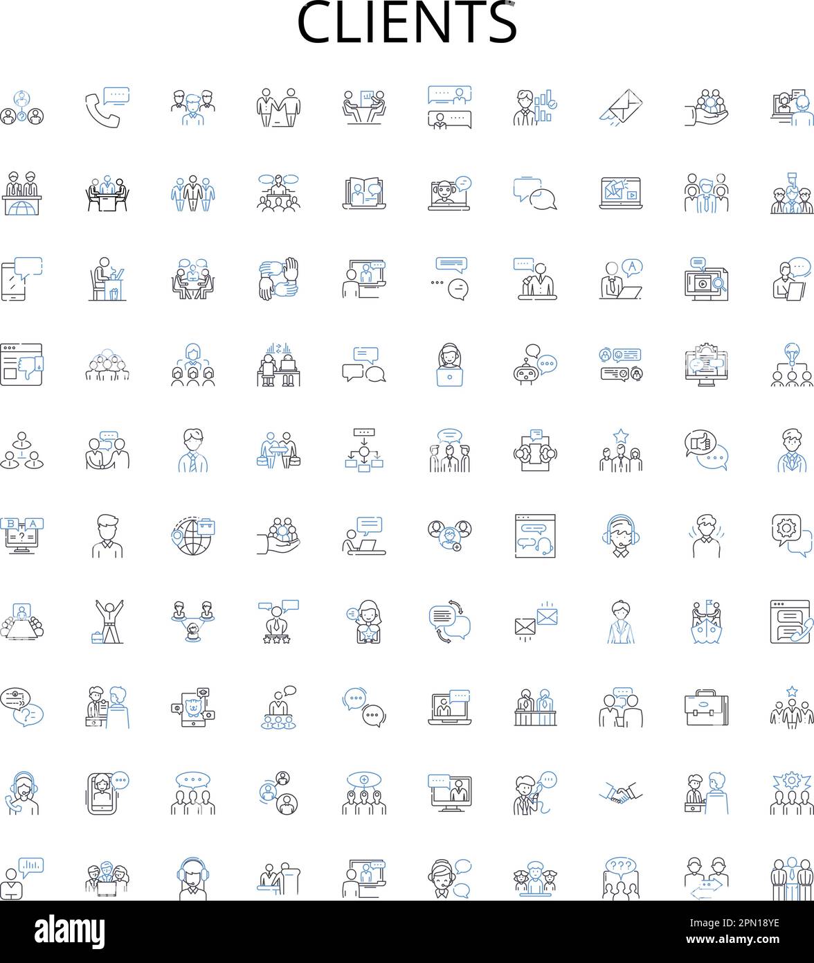 Clients outline icons collection. Customers, Consumers, Patrons, Buyers ... Clients outline icons collection. Customers, Consumers, Patrons, Buyers ...