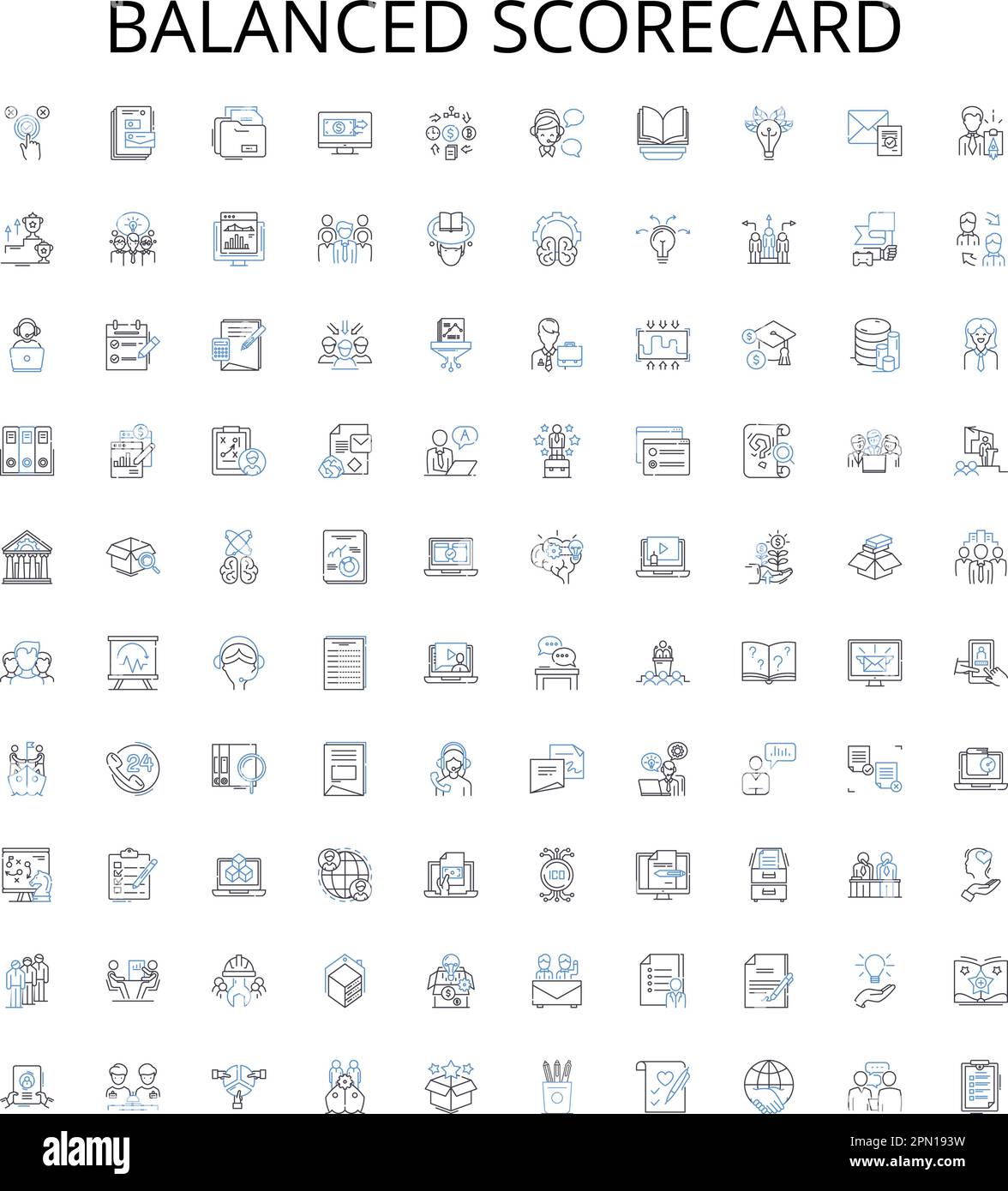 Balanced Scorecard Outline Icons Collection Scorecard Balanced Metrics Performance