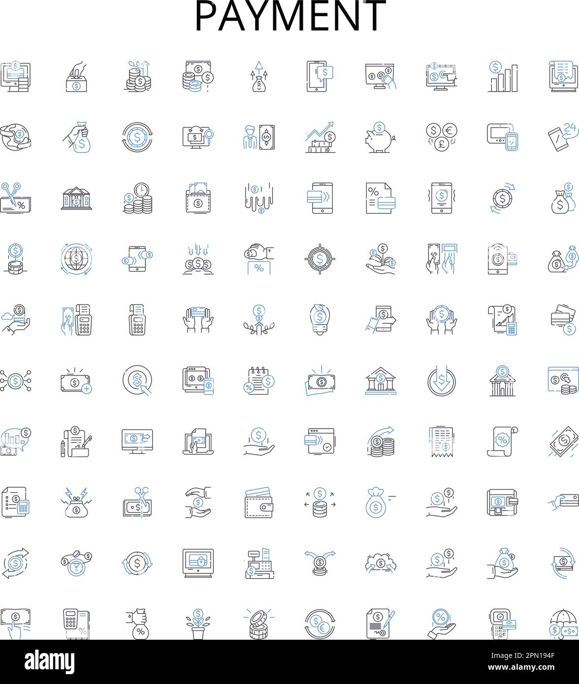 Payment outline icons collection. Fee, Remittance, Tribute, Dues, Spend ...
