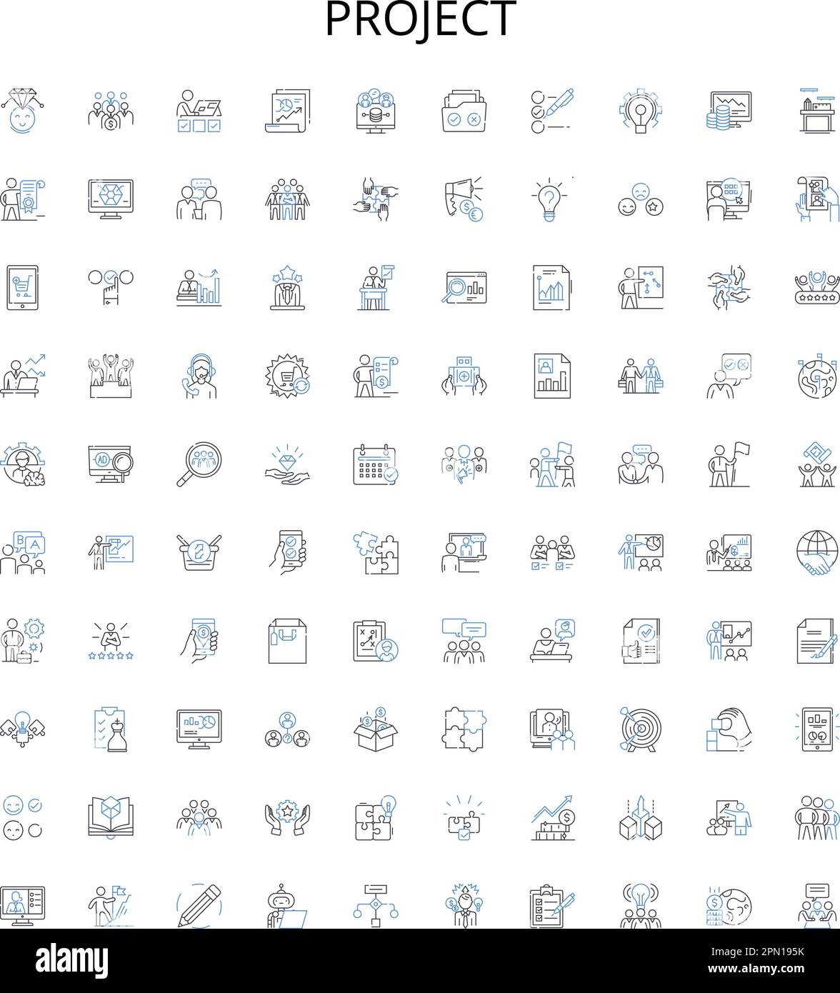 Project outline icons collection. Project, Planning, Task, Management ...