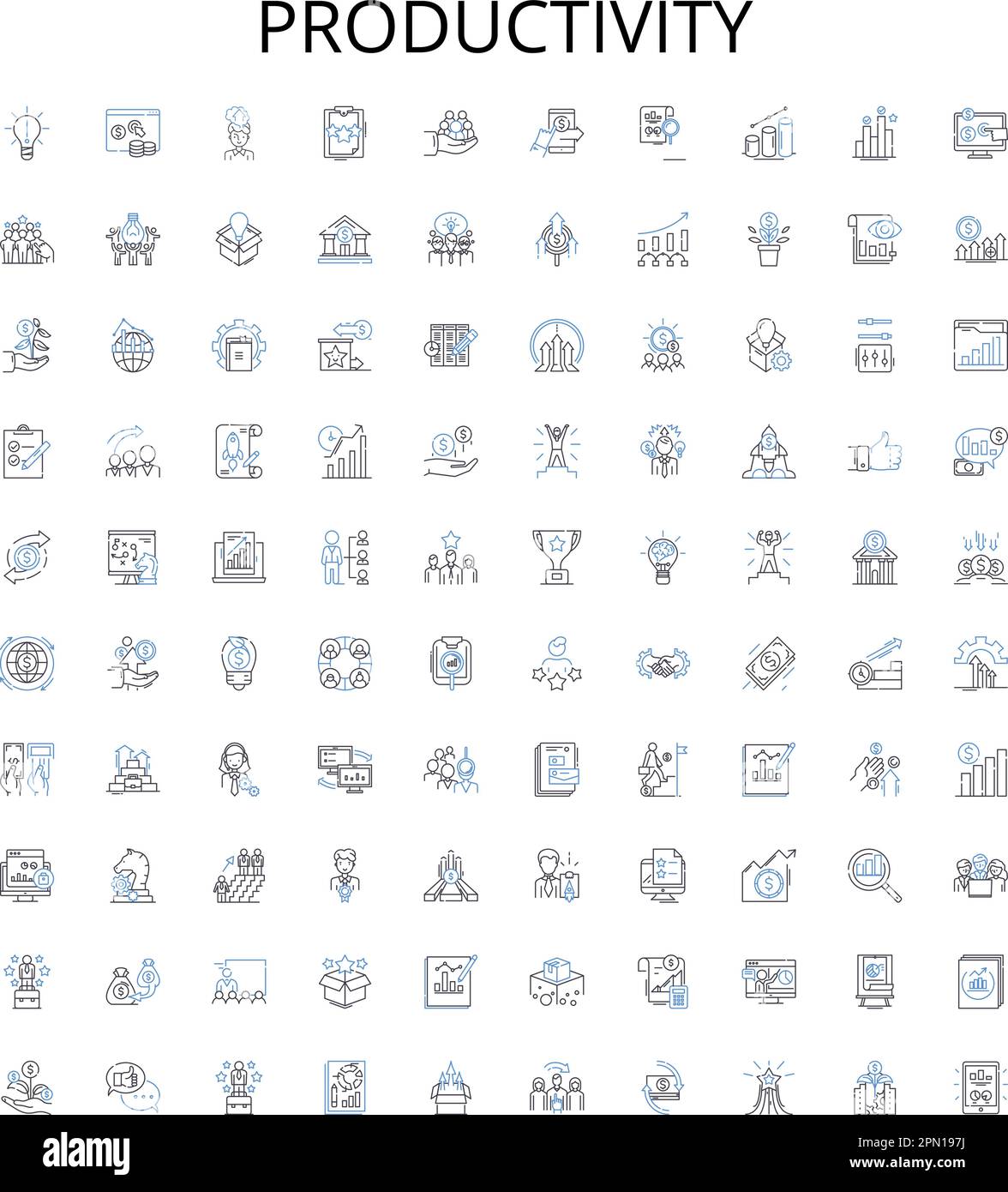 Productivity outline icons collection. Efficiency, Output ... Productivity outline icons collection. Efficiency, Output ...