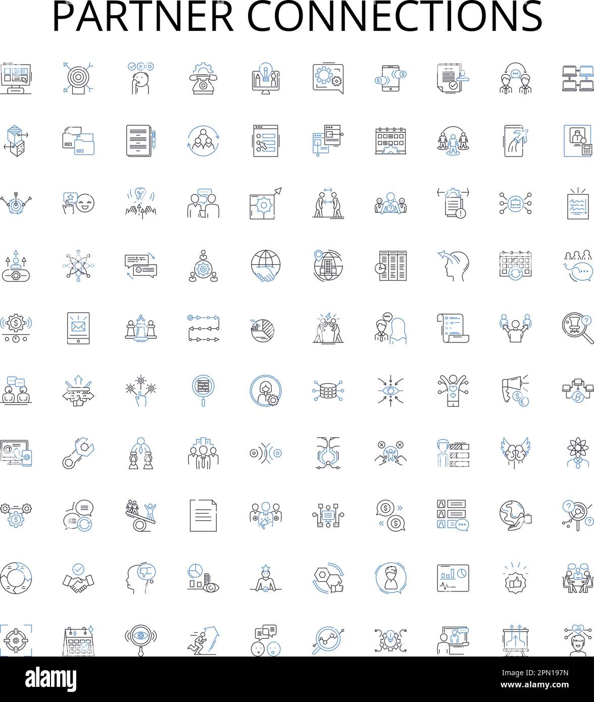 Partner connections outline icons collection. Partner, Connections ...