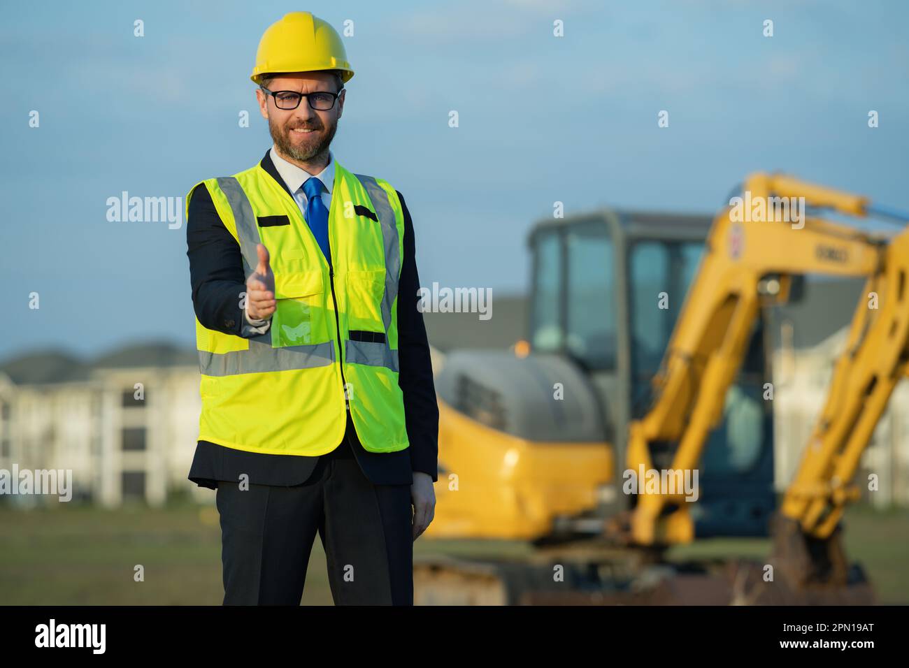engineer man at civil engineering outdoor, welcome. engineer man at ...
