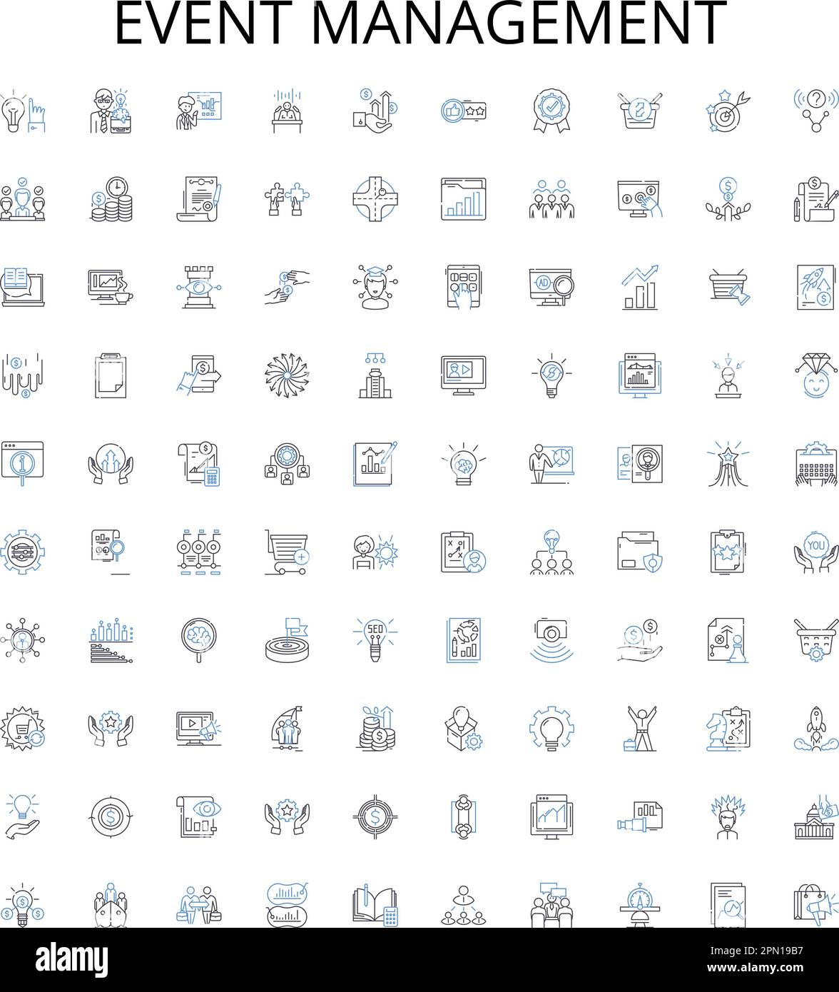 Event Management Outline Icons Collection Organizing Planning