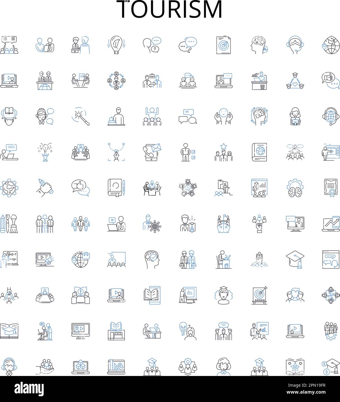 Tourism outline icons collection. Travel, Visit, Vacation, Holiday ...