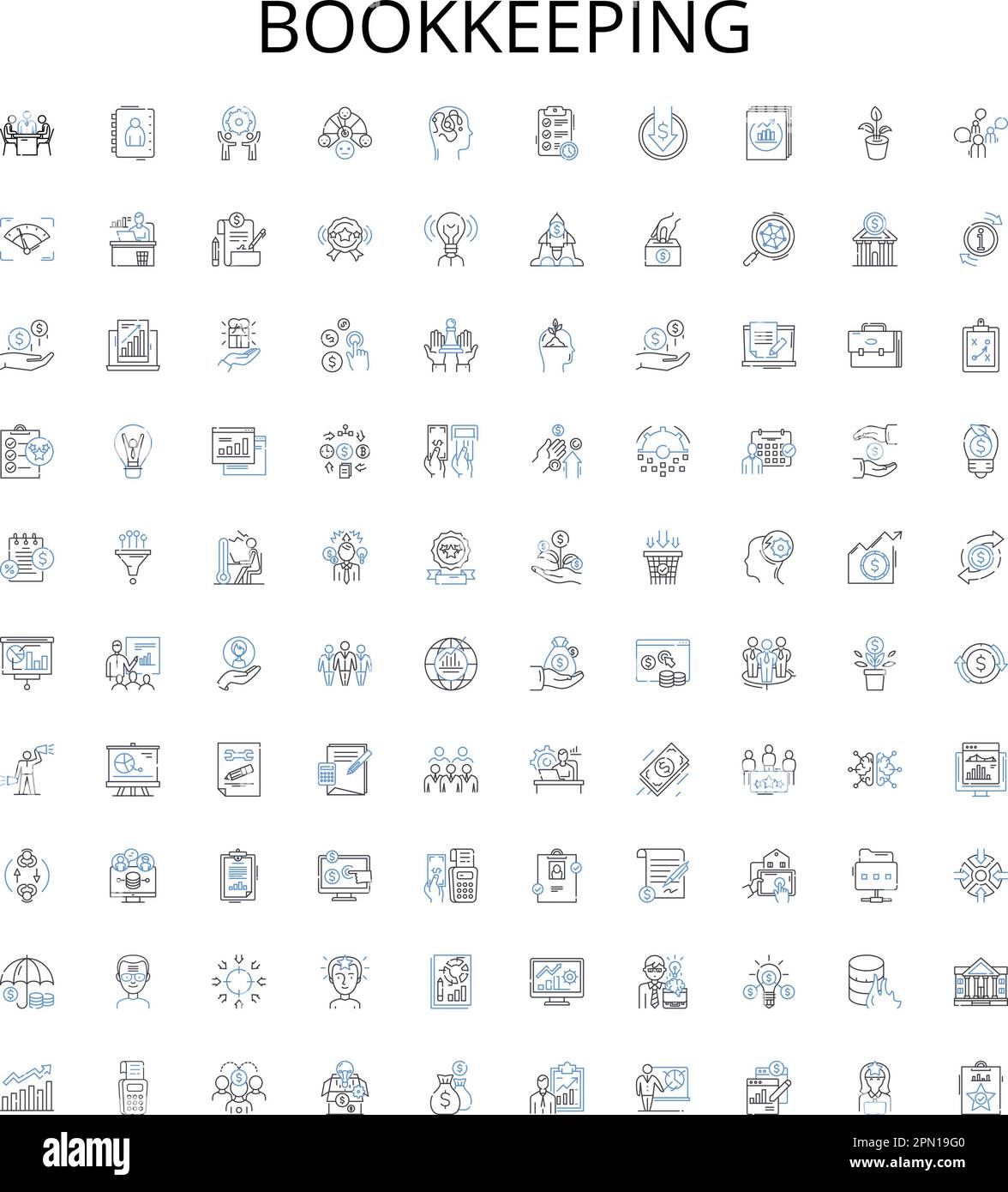 Bookkeeping outline icons collection. Bookkeeping, Accounting, Finances ...