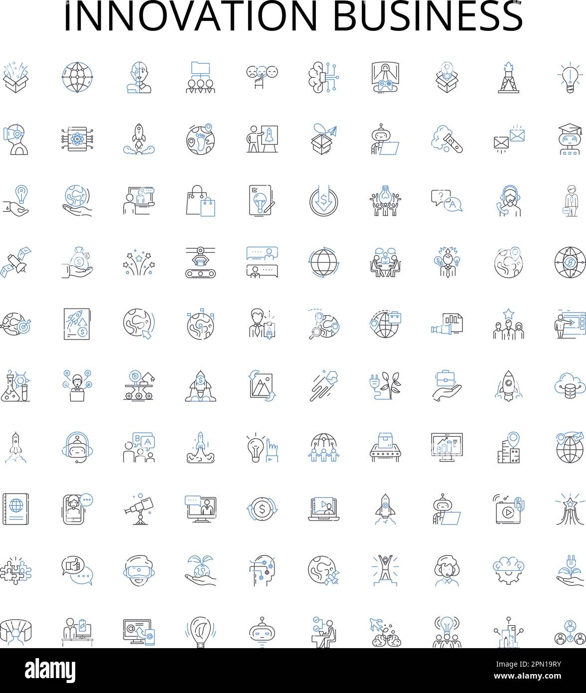 Innovation business outline icons collection. Entrepreneurship ... Innovation business outline icons collection. Entrepreneurship ...