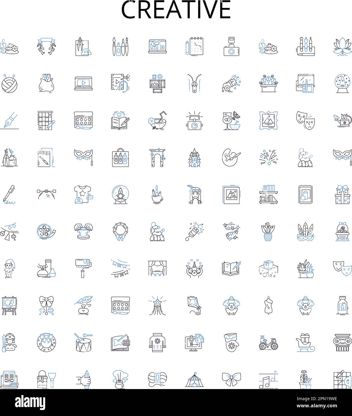 Creative outline icons collection. Innovative, Artistic, Imaginative ...
