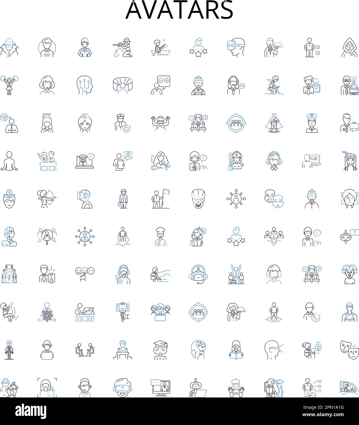 Avatars outline icons collection. Avatars, Digital, Virtual, Figures ...