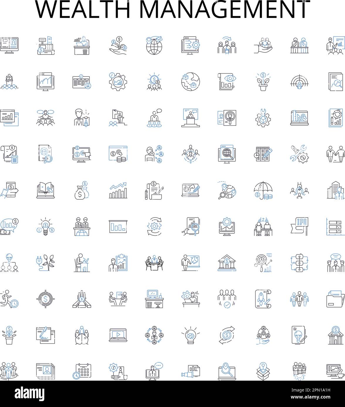 Wealth management outline icons collection. Wealth, Management ...