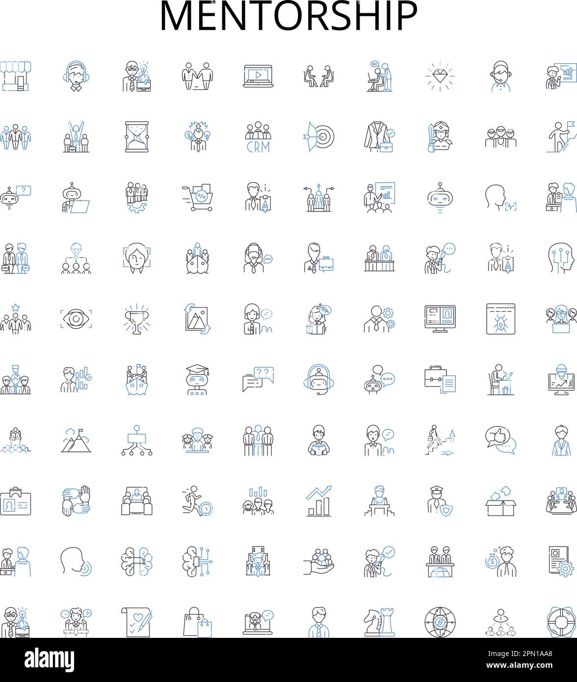 Mentorship outline icons collection. Mentoring, Tutelage, Guiding ...