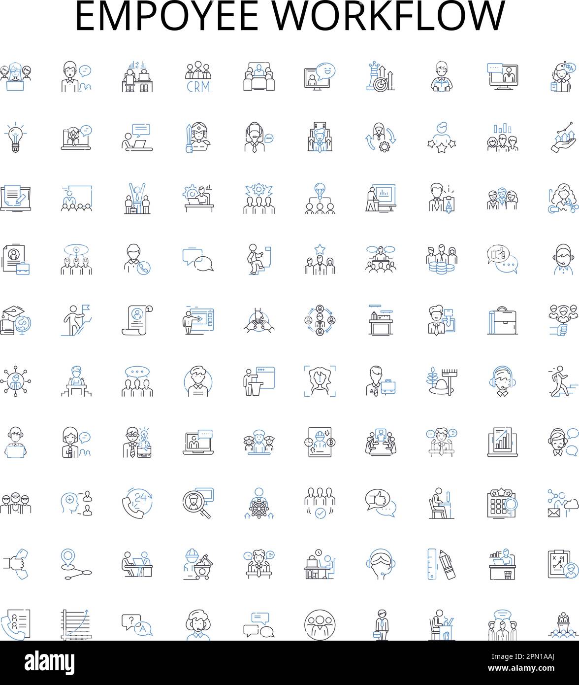 Empoyee workflow outline icons collection. Employee, Workflow ... Empoyee workflow outline icons collection. Employee, Workflow ...