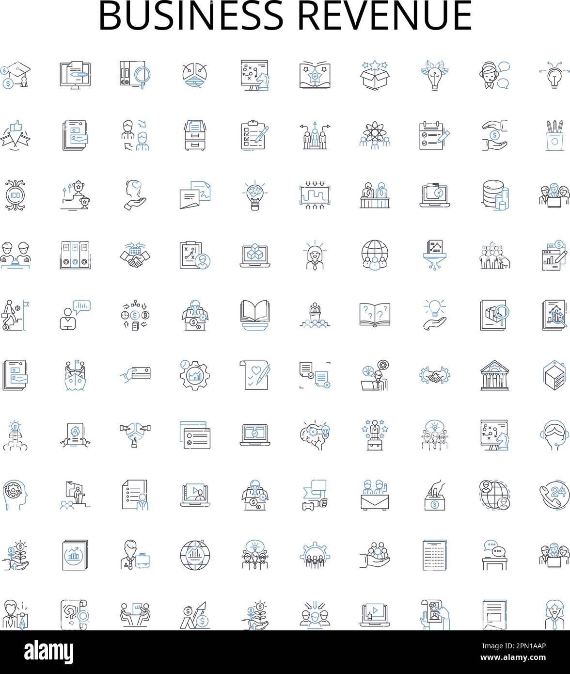 Business revenue outline icons collection. Profit, Revenue, Income ...