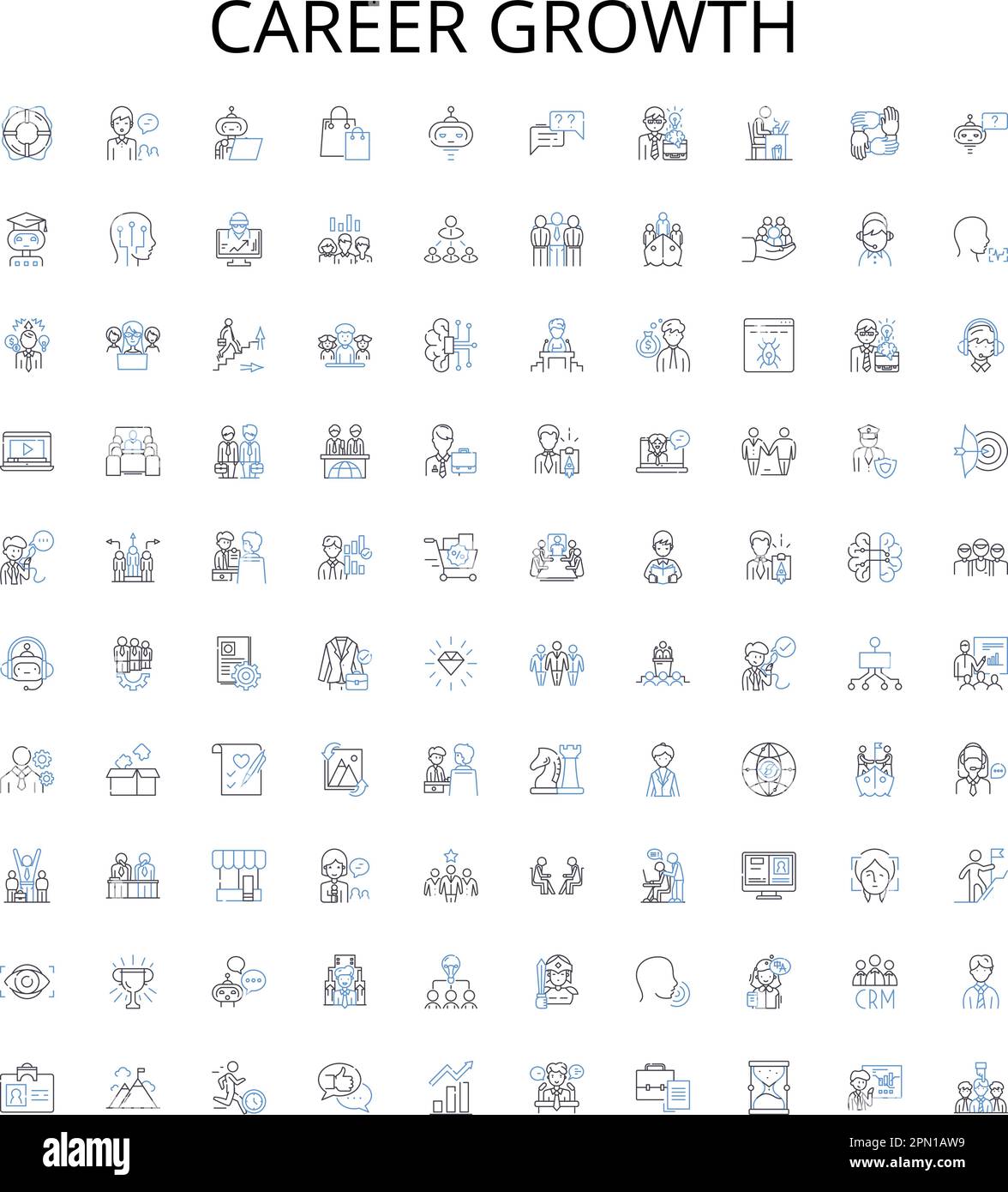 Career growth outline icons collection. Career, Growth, Progression ...