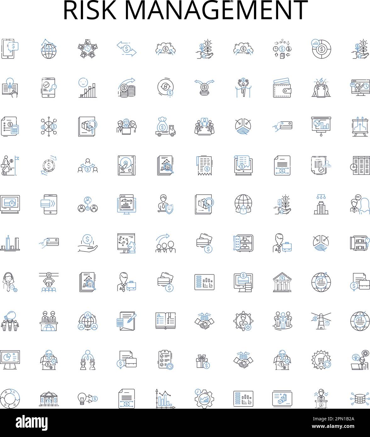 Risk Management Outline Icons Collection Management Risk Strategy Compliance Analysis