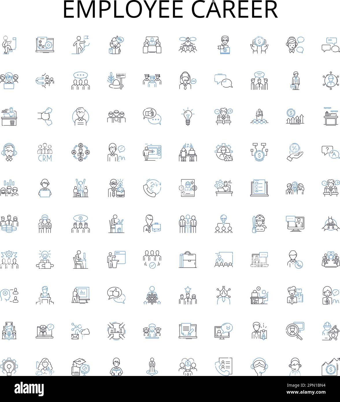 Employee career outline icons collection. Career, Employee, Promotion ...