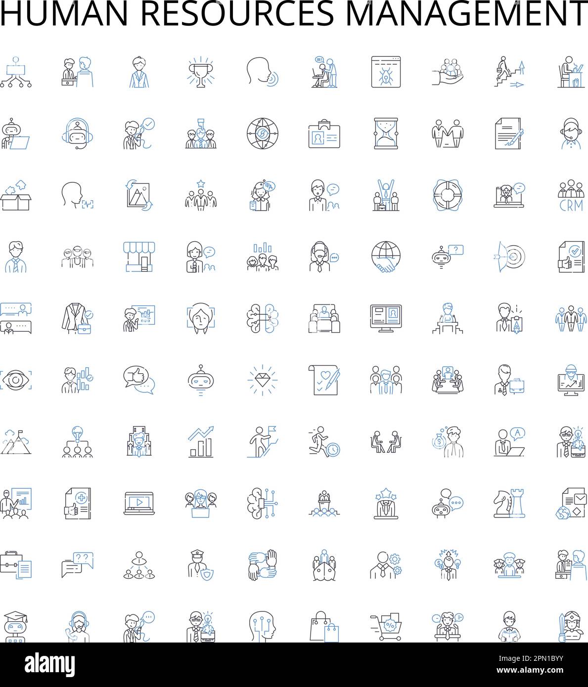 Human resources management outline icons collection. Human, Resources, Management, Recruitment ...
