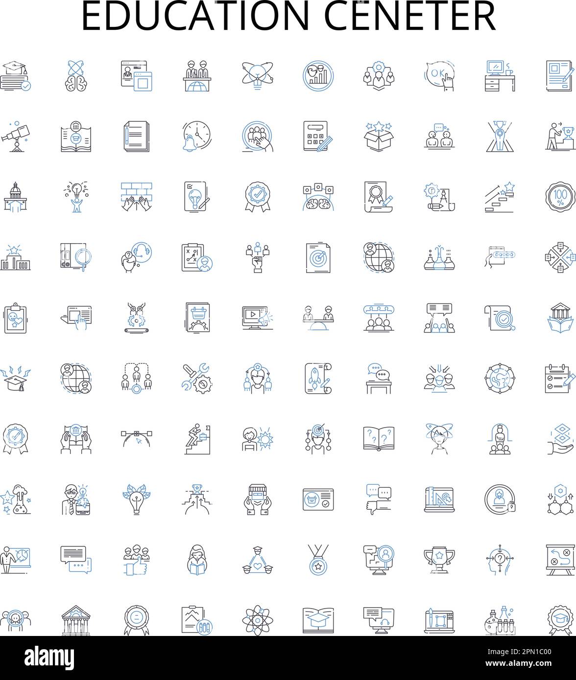 Education ceneter outline icons collection. Education, Center, Learning ...