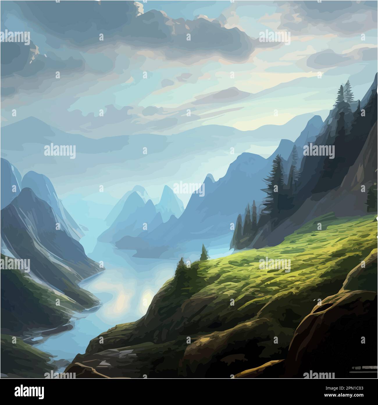 Jungle riverbed Stock Vector Images - Alamy