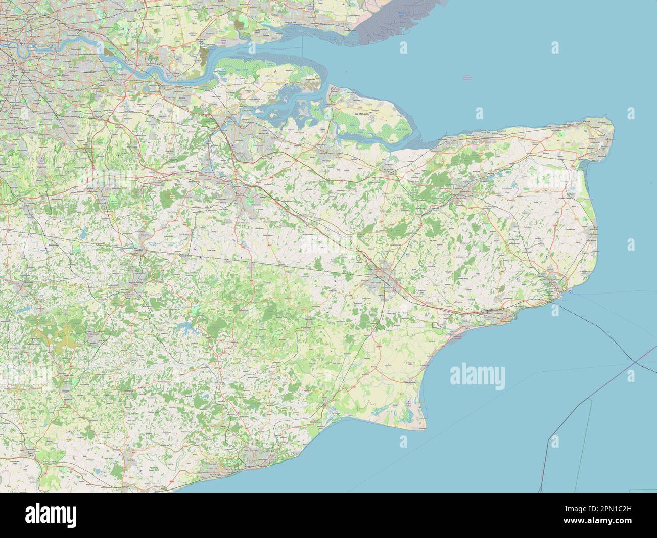 Kent, administrative county of England - Great Britain. Open Street Map ...