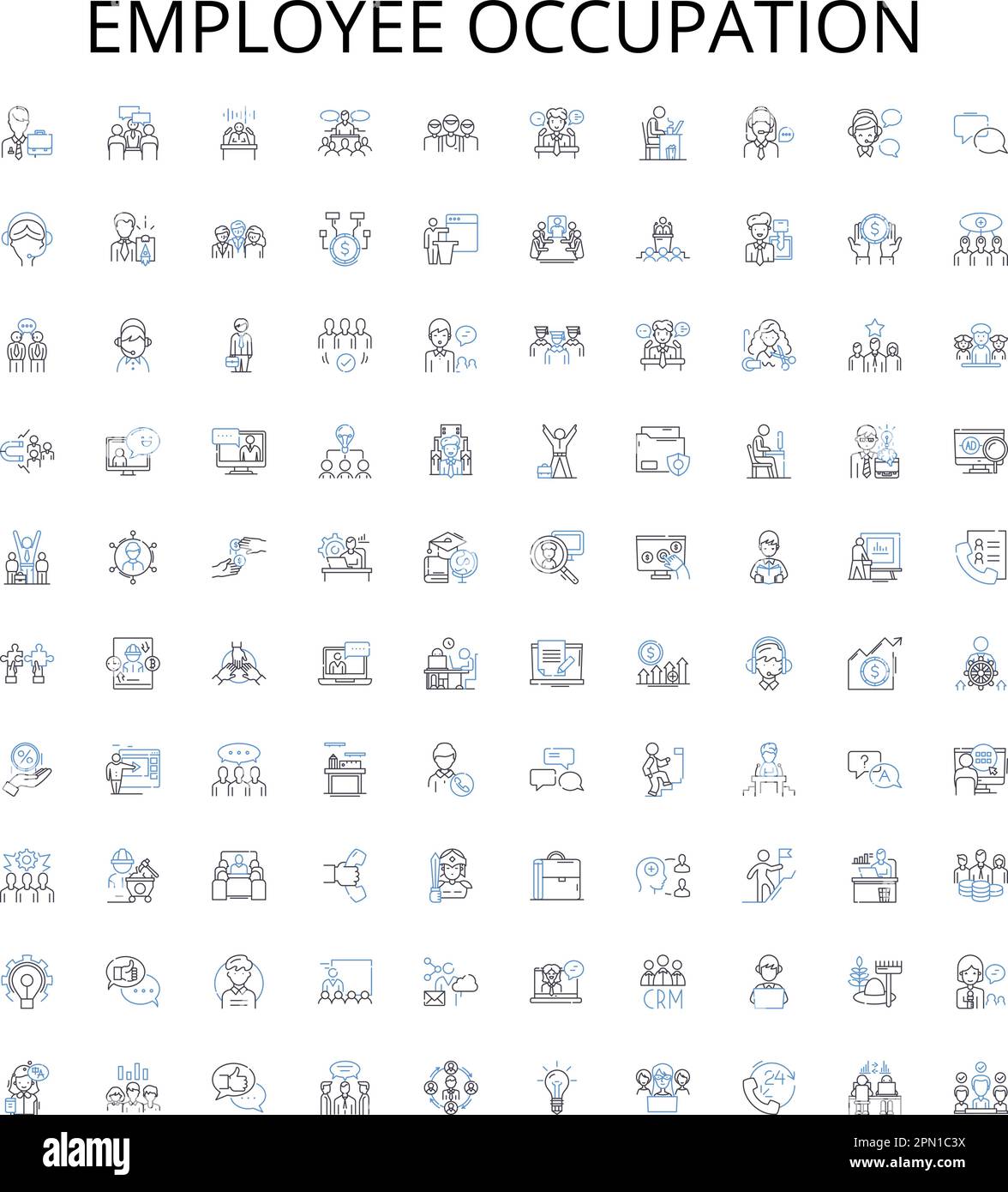 Employee occupation outline icons collection. Worker, Job, Occupation ...