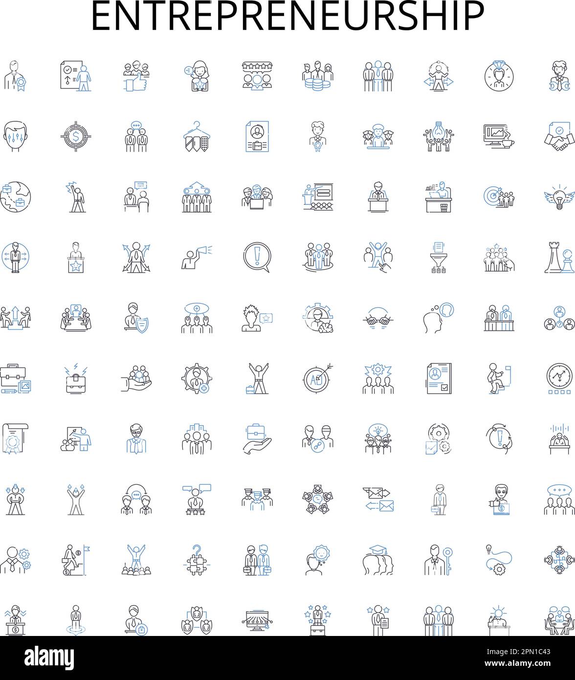 Entrepreneurship outline icons collection. startup, venture, business ...