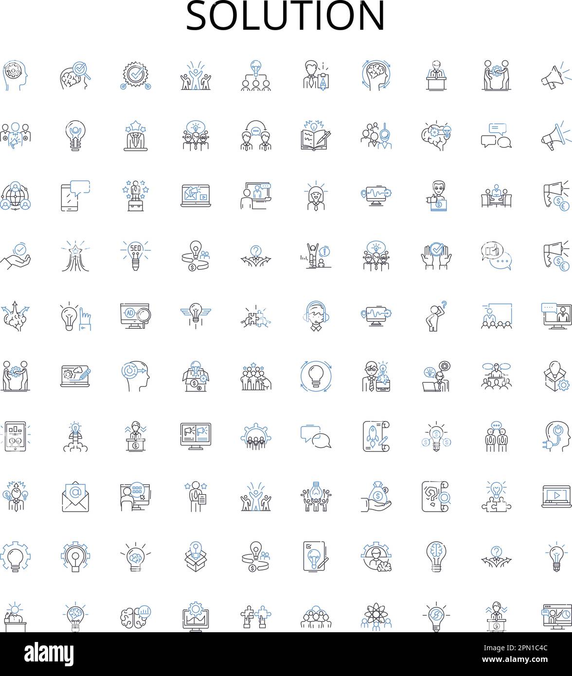 Solution outline icons collection. AnswerResolution, Answer, Remedy ...