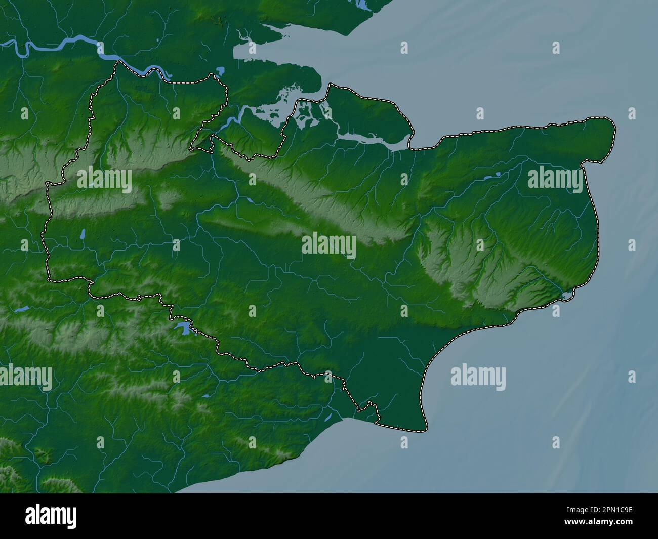 Kent, administrative county of England - Great Britain. Colored ...