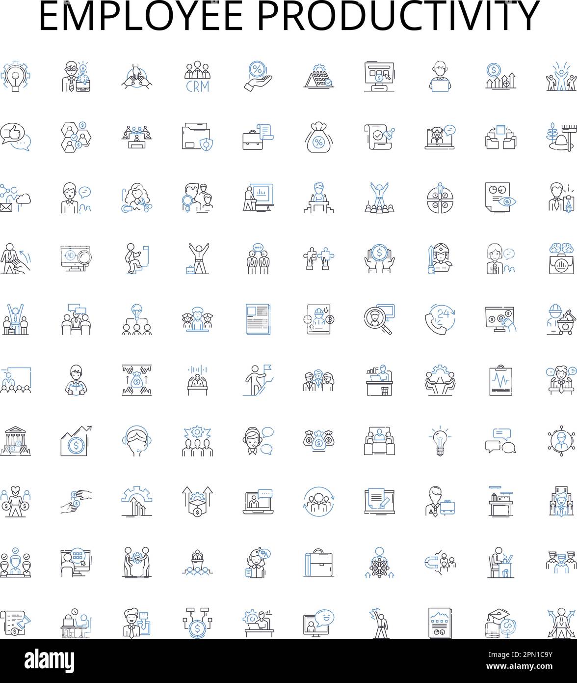 Employee productivity outline icons collection. Employee, productivity ... Employee productivity outline icons collection. Employee, productivity ...