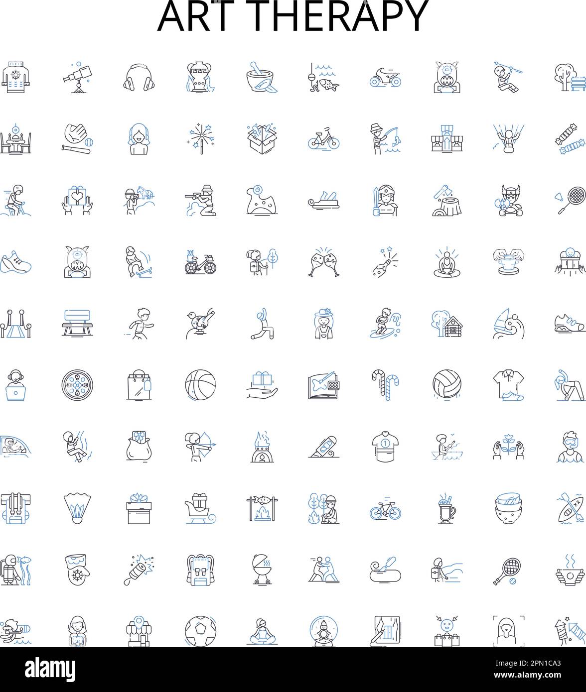 Art therapy outline icons collection. Art, Therapy, Painting, Drawing ...