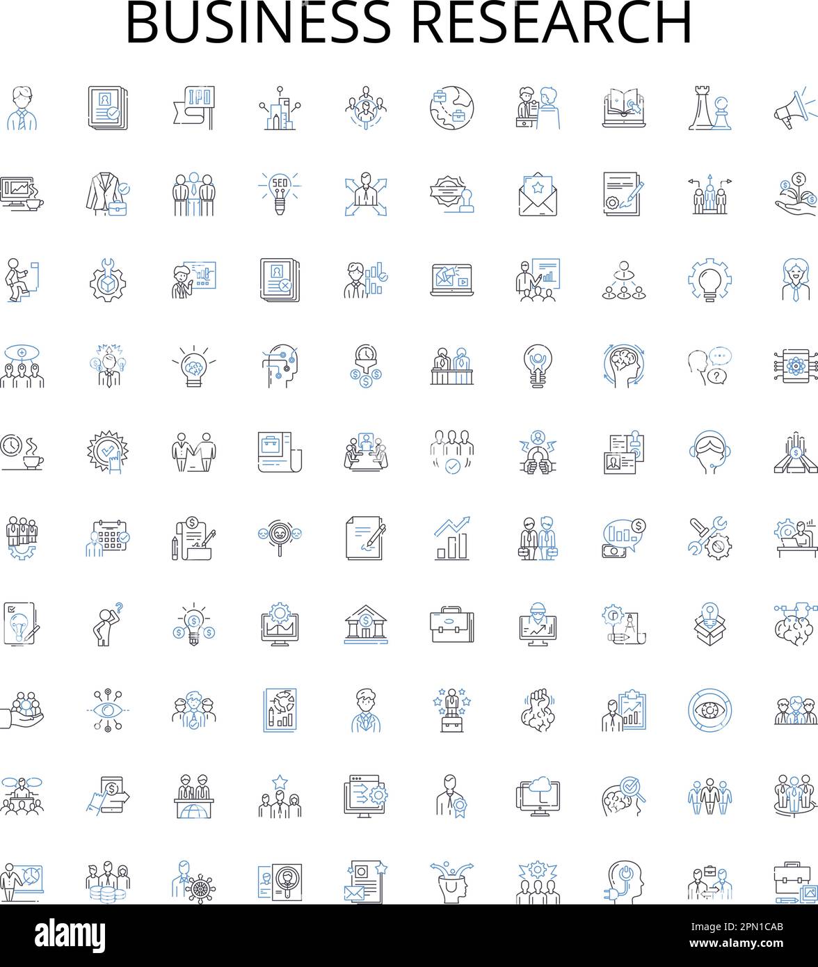 Business research outline icons collection. Business, Research, Market ...