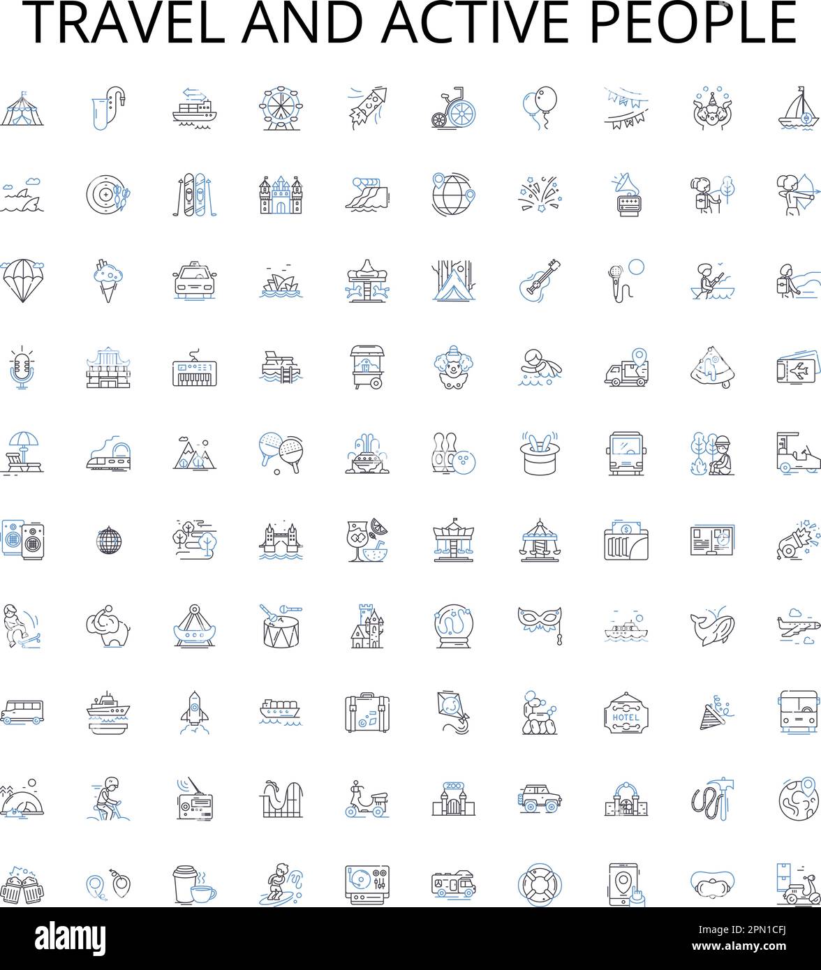 Travel and active people outline icons collection. Travellers, Active ...