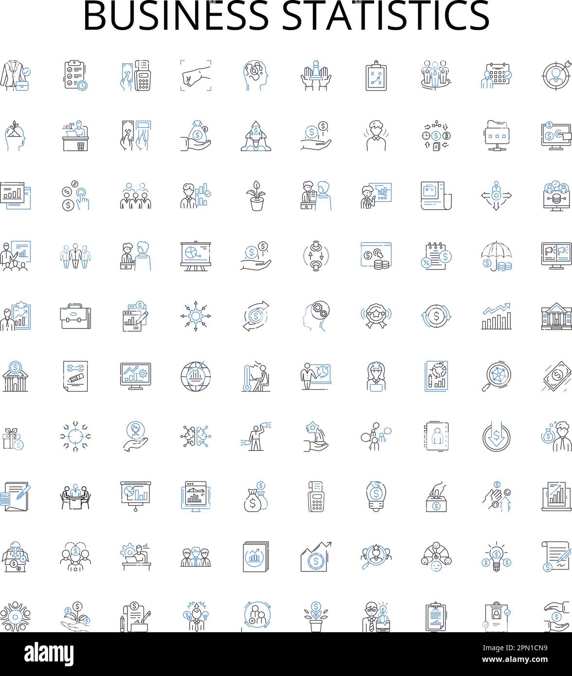 Business statistics outline icons collection. Business, Statistics ...