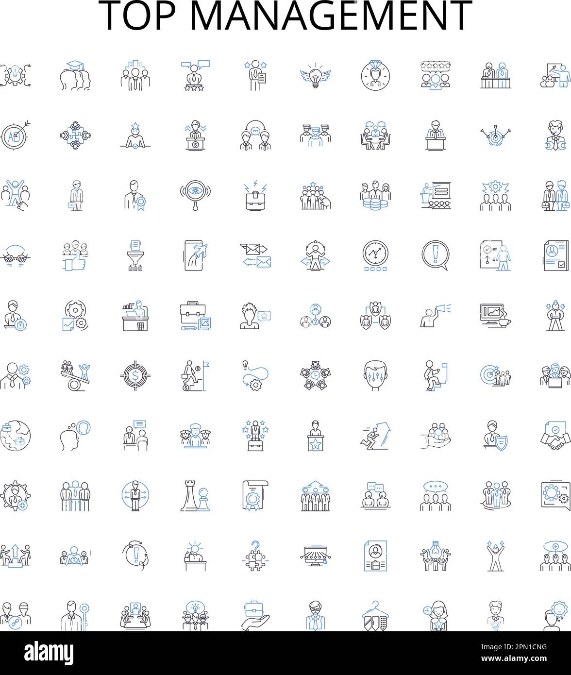 Top management outline icons collection. Leadership, Executives, Directors, Officers ...